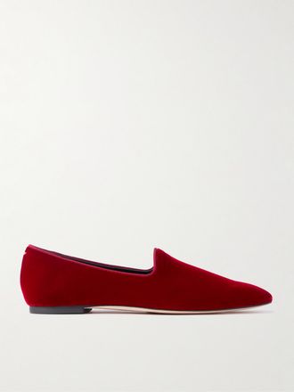 Aeyde Mocassins En Velours Vanna - Rouge