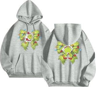 Generic Le Grinch Sweat A Capuche Femme Christmas Sweatshirts Adulte Vetement Noël Pyjama Deguisement 2025 Noel Pull Oversize Plaid Femmes Moche Costume Polai