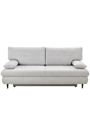 CARRYHOME Schlafsofa, Hellgrau, Textil, Buche, massiv, 2-Sitzer, F&uuml;llung: Schaumstoff, Silikon,Schaumstoff, Silikon, 212x97x105 cm, Made in EU, Liegefunktion, R