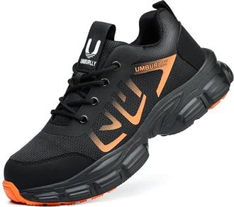 Generic Chaussures de sécurité légères pour femme avec embout en acier - Coupe large - Antidérapantes - Confortables - Respirantes - Anti-perforation - Imperm