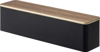 Yamazaki Tableware Home Rin Utensilienkoffer, Messer, Gabel, L&ouml;ffel, Besteckhalter mit Trennwand, tragbar f&uuml;r K&uuml;chentheke oder Tisch, Kunststoff + Holz