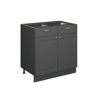 Vicco Meuble Cuisine Fame-Line, Anthrazit-Gold Landhaus, 80cm, PT Anthracite