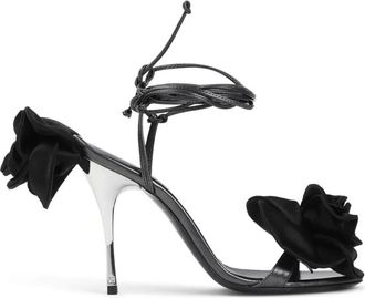 Magda Butrym Sandalen - Womens Sandals With Floral Accents And Calf Leath - Gr. 40 (EU) - in Schwarz - für Damen