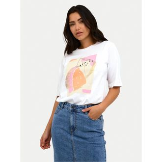 Kaffe T-Shirt Mira 10508592 Wei&szlig; Regular Fit