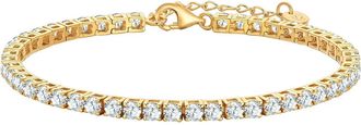 Glanzst&uuml;cke M&uuml;nchen Armband - Sterling Silber Armband Zirkonia - Gr. ONESIZE - in Gold - f&uuml;r Damen