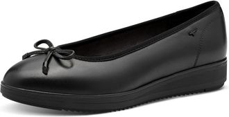 Tamaris Comfort Damen Ballerinas aus Leder mit Schleife, Schwarz (Black), 38 EU