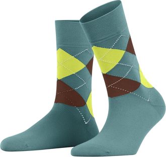 Falke Damen Socken Sensitive Argyle W So Baumwolle mit Komfortbund 1 Paar, Türkis Fjord Blue 7345, 39-42