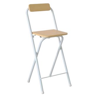 Generic Klappbar Barhocker, 60/65/70 cm H&ouml;he Bistrohocker, K&uuml;chenhocker mit Fu&szlig;st&uuml;tze, Thekenstuhl mit Lehne, Platzsparend(60cm/24in)