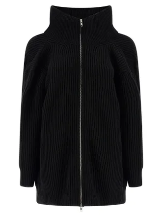 Maison Margiela Womens Black Wool Short Dress