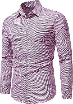 Generic Chemise de travail pour homme - Coupe droite - Chemise de costume avec bouton Down - Chemise de loisirs avec col rabattu - Chemise daffaires facile de