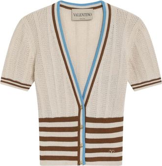 Valentino Garavani Femme, Pulls, Beige, Taille: 42 FR Cardigan