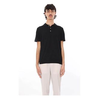 Daniele Fiesoli Crepe Cotton Polo Shirt - - Tops - Herren - Schwarzk - XL