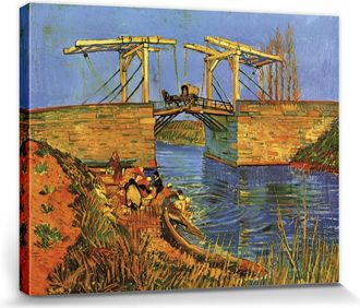 1art1 Vincent Van Gogh Poster Die Brücke Von Langlois Bei Arles Mit Wäscherinnen, 1888, Detail Bilder Leinwand-Bild Auf Keilrahmen | XXL-Wandbild Poster Kun