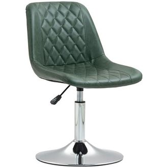 HOMCOM Chaise de Bureau sans roulettes et accoudoirs, Fauteuil de Bureau pivotant avec Base en Acier, Hauteur r&eacute;glable, Chaise Ergonomique en Cuir synth&eacute;tiqu