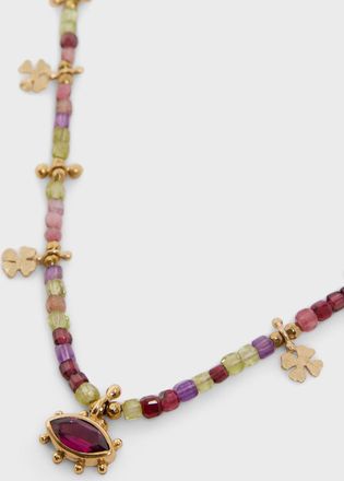 Gerard Darel Collier spinelle perifot &agrave; charm oeil - FOXY - Argent