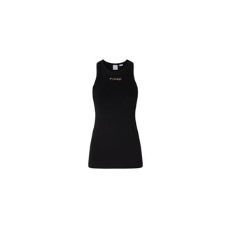 Pinko Geripptes Tanktop mit Racerback - - Tops - Damen - Schwarzk - L