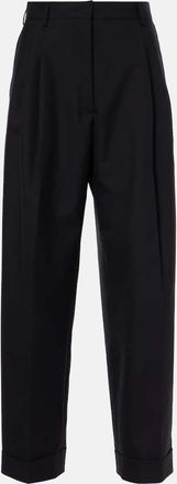 Dries Van Noten Weite High-Rise-Hose aus Wolle