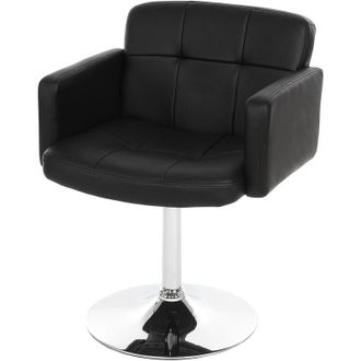 Hhg Chaise de séjour Orlando, pivotante, similicuir, noir