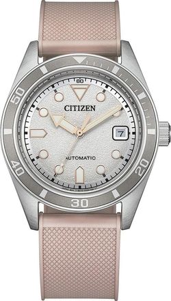 Citizen Automatik Rosa Gummiband (Urethan) wei&szlig;, 38.5mm Damenuhr NJ0229-07A