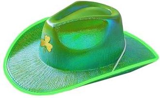 Generic Chapeau irlandais 4 St. Day Chapeaux &agrave; large bord Chapeau vert contenant des lumi&egrave;res qui peuvent &eacute;clairer un ombrero hombre, E, Taille unique