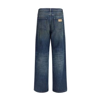 Maison Margiela Mens Blue Cotton Straight-Leg Jeans Clothing