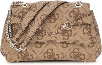Guess Lorelei Convertible Xbody Flap Bag Latte Logo