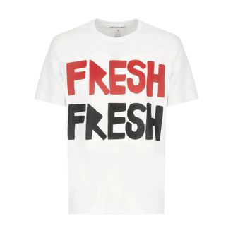 Comme Des Garçons Homme, Tops, Blanc, Taille: XL T-shirt Blanc en Coton pour Homme