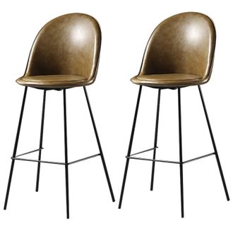 Generic Barhocker aus Kunstleder, Tresenhocker, K&uuml;chenbarst&uuml;hle, gepolsterter Stuhl f&uuml;r ESS- und Wohnzimmer, 66/76 cm, 150 kg