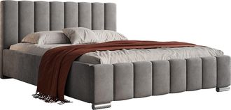 Lukmebel Noemi Polsterbett 160 x 200 cm mit Bettkasten - Doppelbett 160 x 200 mit Lattenrost - Bett 160 x 200 mit Stauraum Jasmine 90