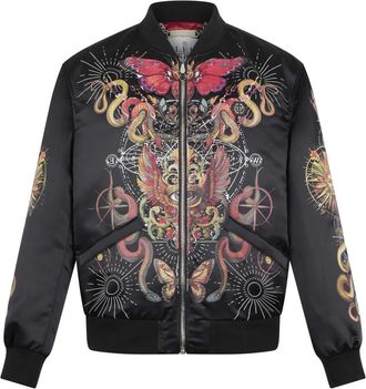 Philipp Plein Homme, Vestes, Noir, Taille: M Blouson aviateur en nylon imprim&eacute; Tattoo