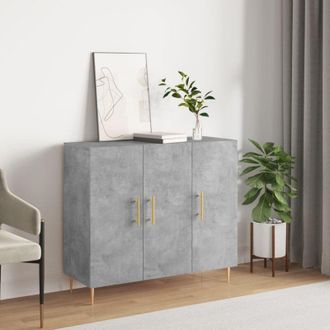 vidaXL Sideboard Betongrau 90x34x80 cm Holzwerkstoff Vidaxl