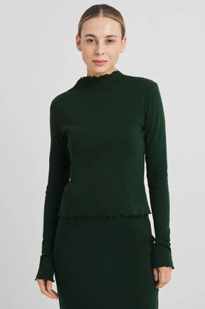 Dedicated Damen vegan Top Ryd Rib Dunkelgr&uuml;n