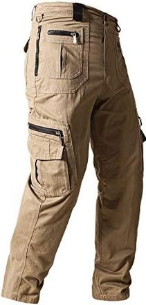 Generic Pantalon de travail cargo tactique pour homme avec poches zipp&eacute;es - Grande taille - M&eacute;lange de coton durable - Pantalon multi-poches pour lext&eacute;rieur, 