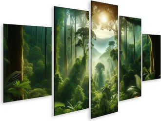 Islandburner Bild auf Leinwand Atemberaubender Blick auf einen dichten tropischen Regenwald Bilder Wandbilder Poster