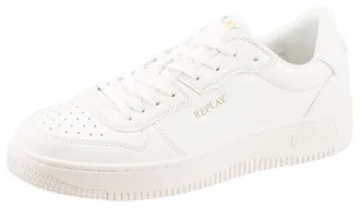 Replay Sneaker REPLAY, Herren, Gr. 41, wei&szlig;, Lederimitat, unifarben, Schuhe Sneaker, Schn&uuml;rschuh, Halbschuh, Freizeitsneaker mit gepolstertem Schaftrand