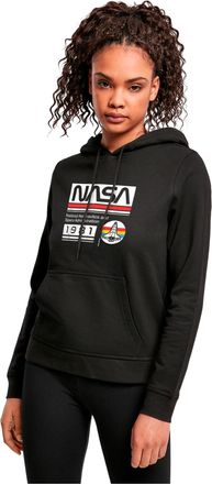 Merchcode Womens MP5009993-Ladies NASA-1981 Hoody Sweatshirt, Black, S