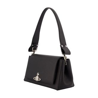 Vivienne Westwood Womens Hazel Medium Purse - Vivienne Westwood Leather Black Calfskin Bags Handbags-Purses