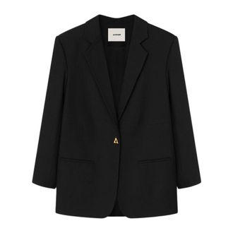 &Aacute;eron Ecovero Viskose Blend Blazer mit hohem Schlitz - - Jackets - Damen - Schwarzk - S
