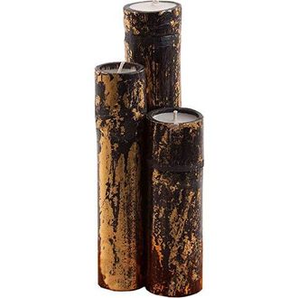 Desconocido B and B Set mit 3 Kerzen, Silber und Schwarz, Komposit, Einheitsgr&ouml;&szlig;e