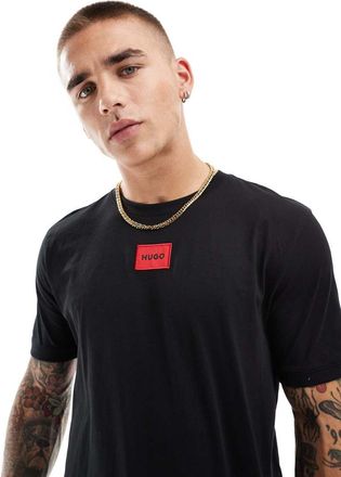 HUGO BOSS Hugo - Diragolino - T-shirt &agrave; logo encadr&eacute; - Noir