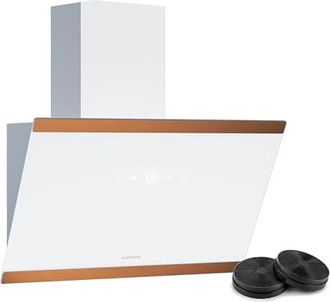 Klarstein Klarstein FlashLine 60 Hotte Aspirante - 60 cm, Écran tactile, 524 m³/h, CEE A++, LED, Silencieuse 34,5 dB, Blanc & Cuivre, Évacuation & Recirculation