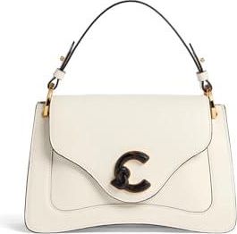 Coccinelle Cuir sac &agrave; &eacute;paule bandouli&egrave;re C-Me Calf & Marb Handbag Pearl &eacute;cru