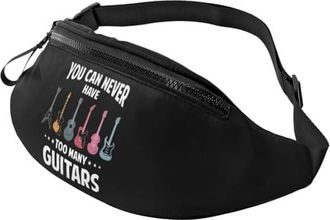 Generic On NA Jamais Trop De Guitares. Sac Banane Unisexe Sac &Agrave; Bandouli&egrave;re R&eacute;glable Fanny Pack Pour Randonn&eacute;e Course &Agrave; Pied Vacances 14X35Cm