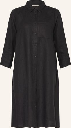 Lilienfels Lilienfels Hemdblusenkleid Liano Aus Leinen schwarz