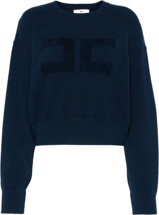 Elisabetta Franchi Femme, Sweatshirts et sweats &agrave; capuche, Bleu, Taille: 42 FR Viscose Cropped SweaT-shirt