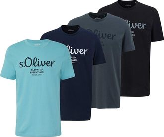 s.Oliver Homme T-shirt Paquet de 4 Logo T-Shirt