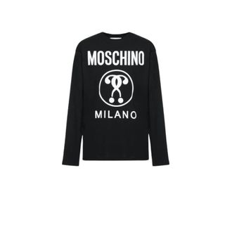 Moschino T-Shirt aus Jersey mit Doppel-Fragezeichen-Motiv - - Tops - Herren - Schwarzk - L