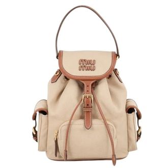 Miu Miu Sac &agrave; dos Pre-owned - Femme - Pre-owned - Beige - Taille: ONE Size