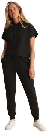 NA-KD Damen Hoodie Vest Pullunder, Schwarz, M