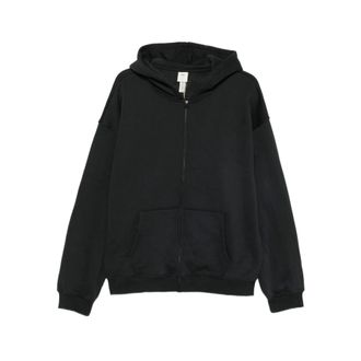 SKIMS Skims - SweaT-shirt &agrave; capuche zipp&eacute; en polaire - Homme - Sweatshirts et sweats &agrave; capuche - Noir - Taille: XL